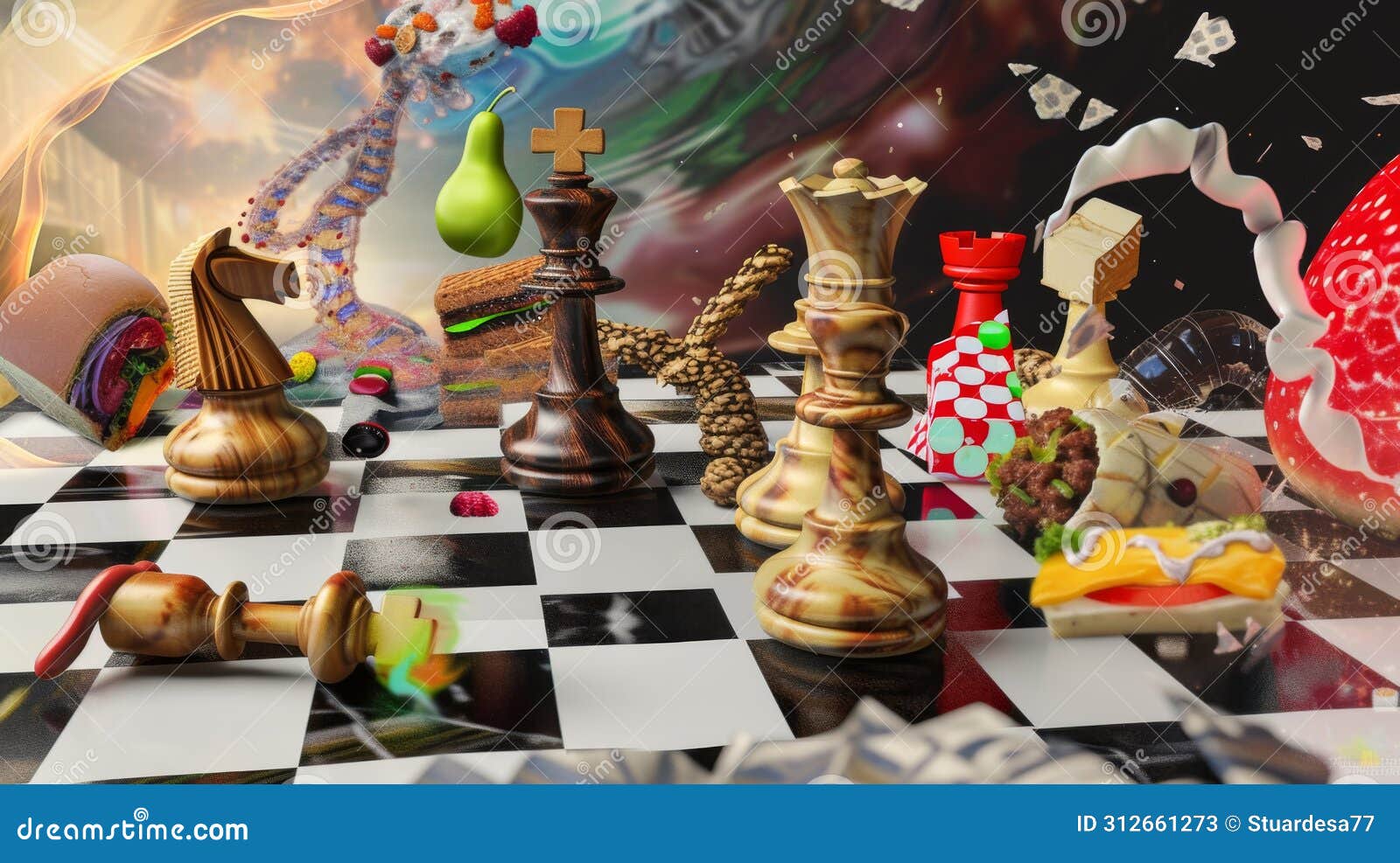 Surreal Chess and Dessert Landscape Stock Image - Image of abstract ...