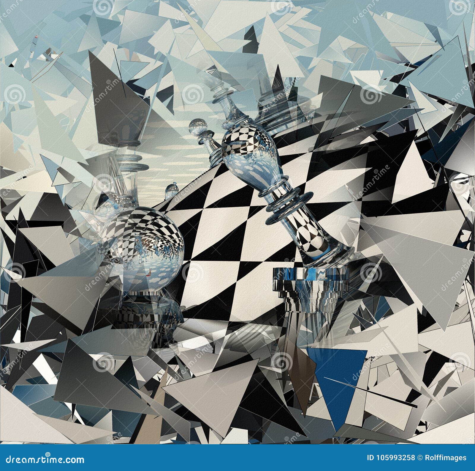 Surreal Chess Landscape stock illustration. Illustration of competition ...