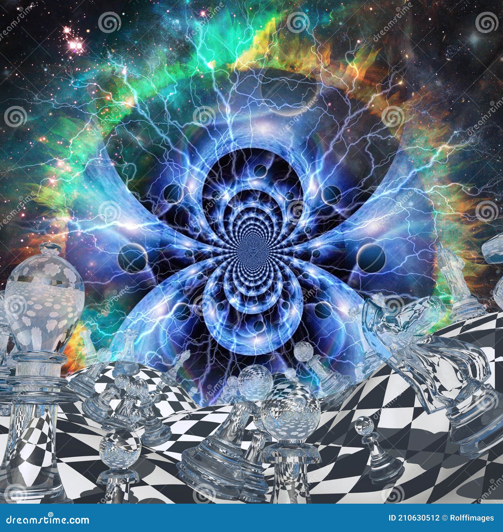 Surreal Chess and Space Fractal Stock Illustration - Illustration of ...