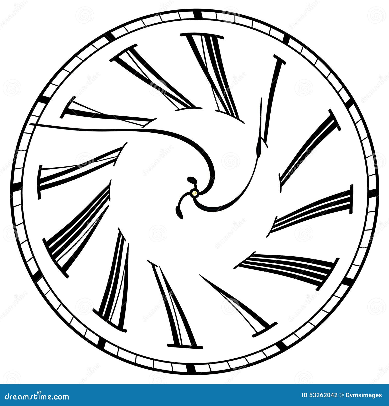 Surreal Clock Face stock illustration. Illustration of distorted - 53262042