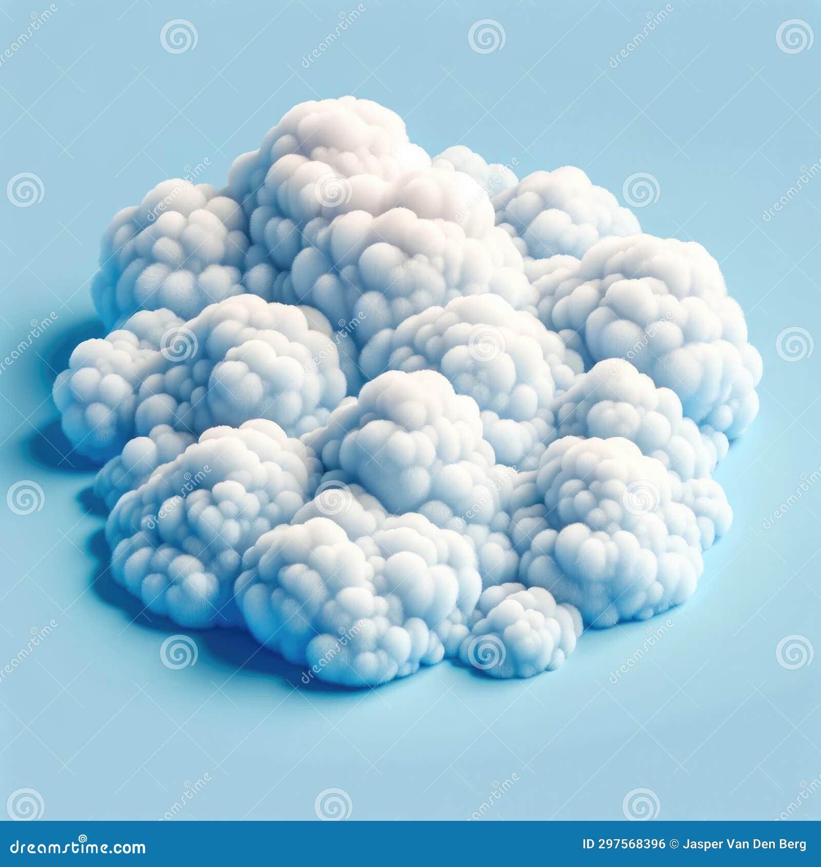 Surreal Cloud Pile on Blue Background, AI Generated Stock Illustration ...