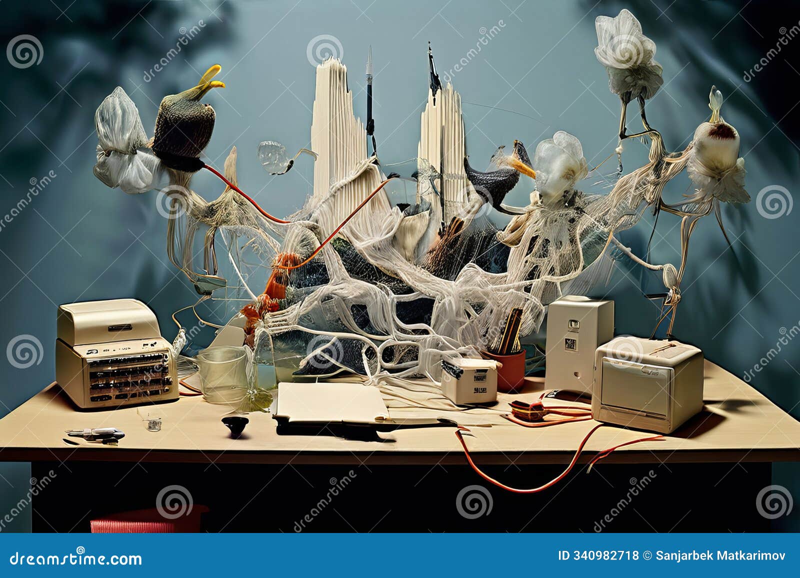 Surreal Collage a Surrealist Take Where Office Tools Morph into Stock ...