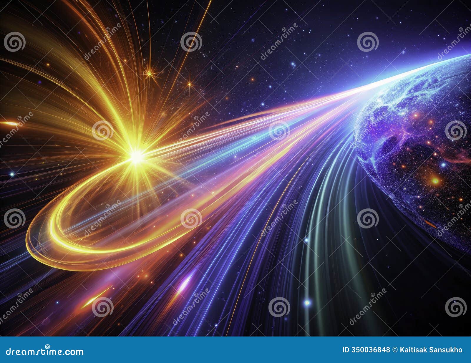 A Surreal Comet Vortex a Glowing Psychedelic Dance of Neon Light ...