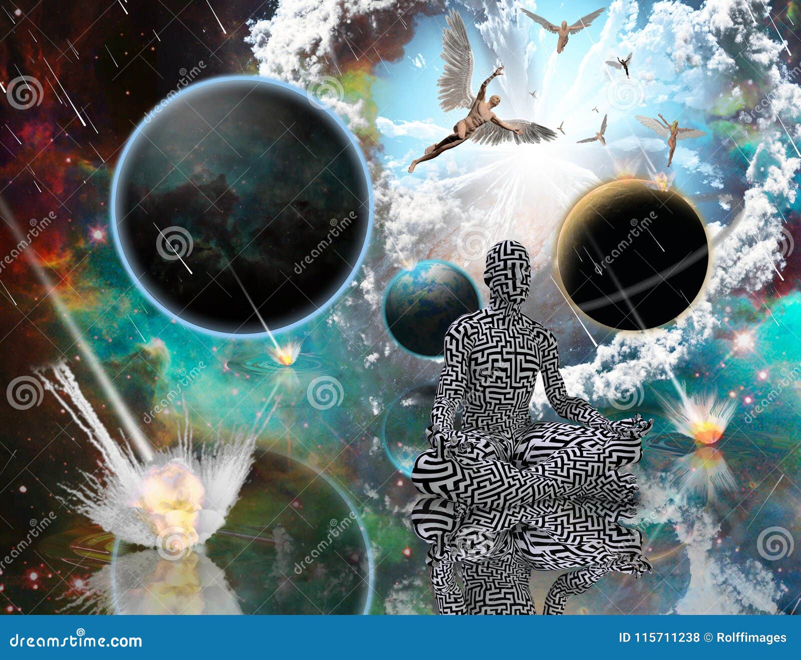 Universe Balance of Life stock illustration. Illustration of cataclysm ...