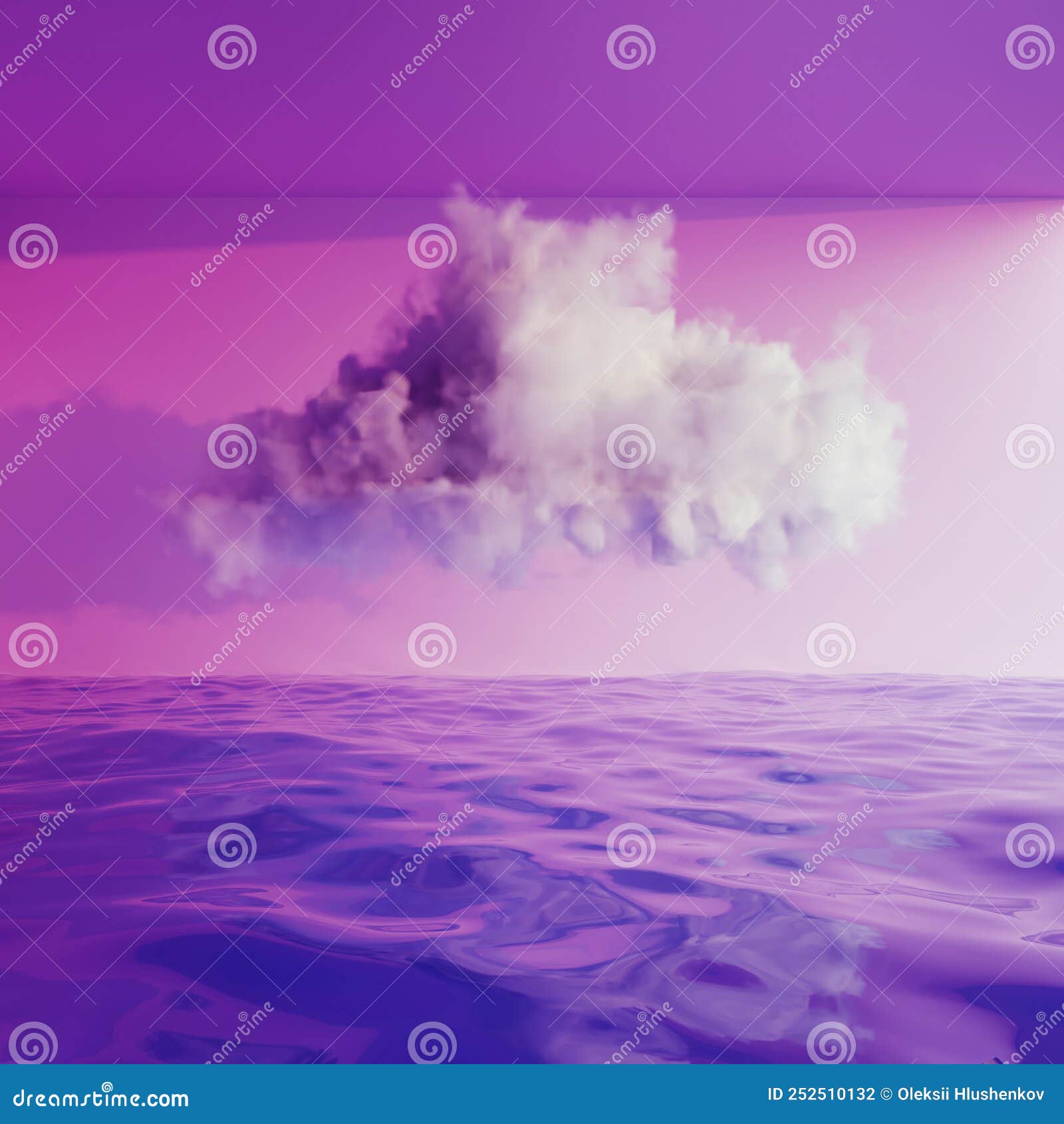 Surreal Concept of Seascape, Building with Cloud in the Sea Stock ...