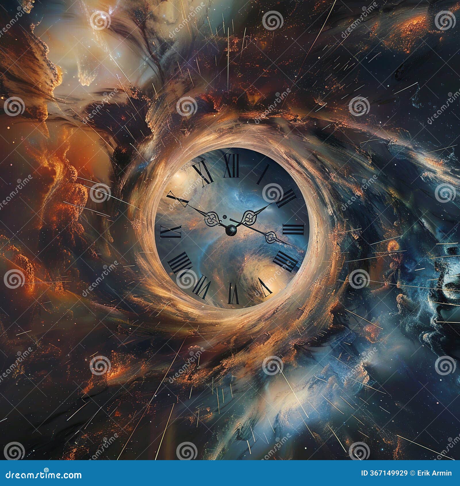 Cosmic Clock Unveiling Time In Space AI Generated Stock Photography ...