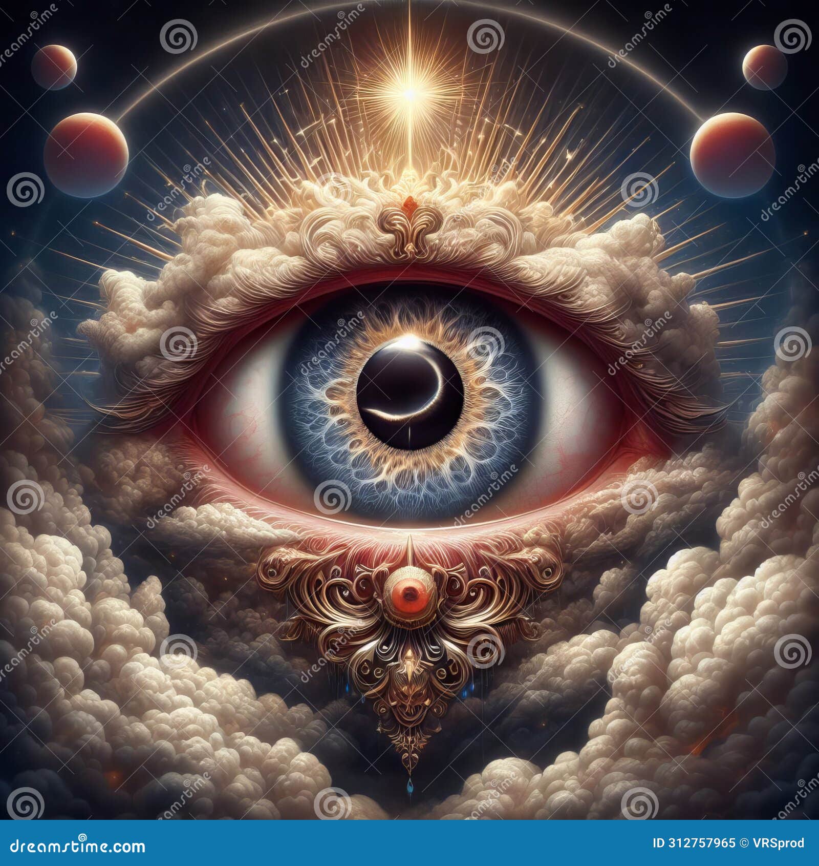 Surreal Cosmic Eye Universe Stock Image - Image of mystical, cloudscape ...