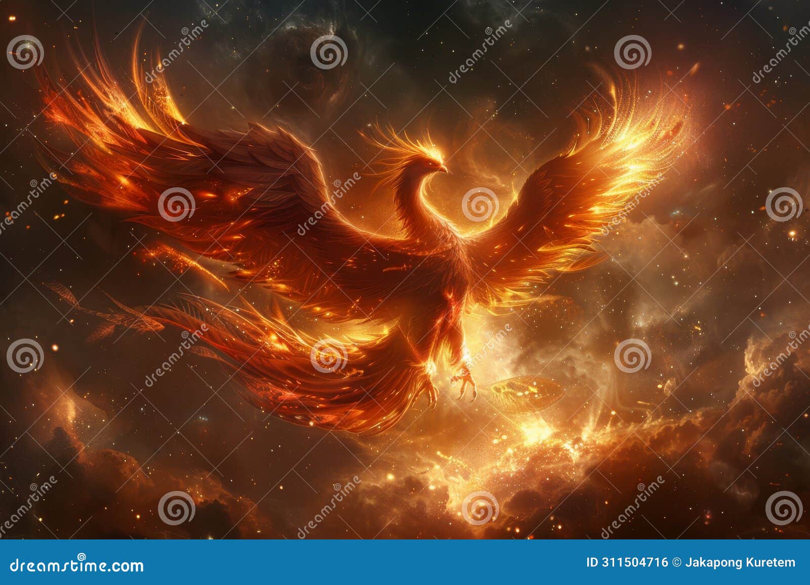 The Nebula Phoenix Is A Cosmic Bird With Wings That Resemble Swirling ...