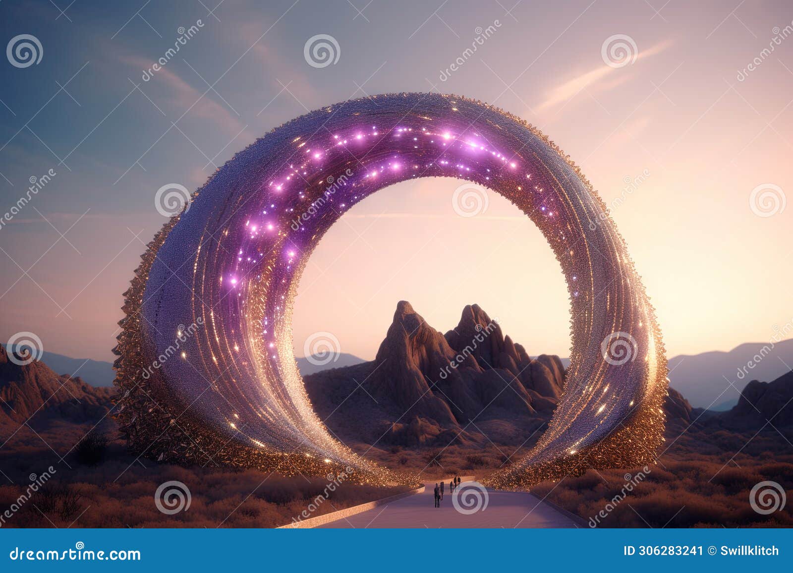 Surreal Crystal Gate or Arc. Fictional Architecture or Sci-fi Object in ...