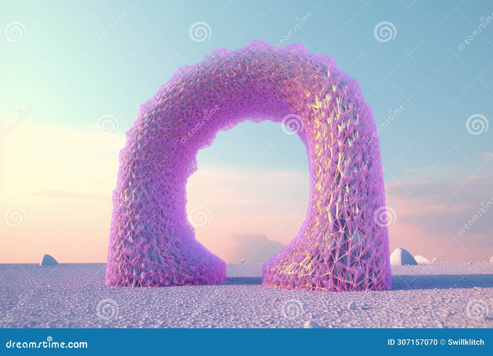 Surreal Crystal Gate or Arc. Fictional Architecture or Sci-fi Object in ...