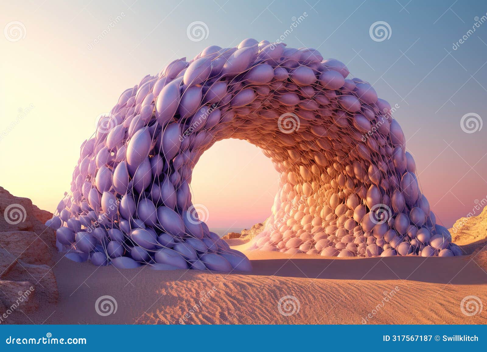 Surreal Crystal Gate or Arc. Fictional Architecture or Sci-fi Object in ...
