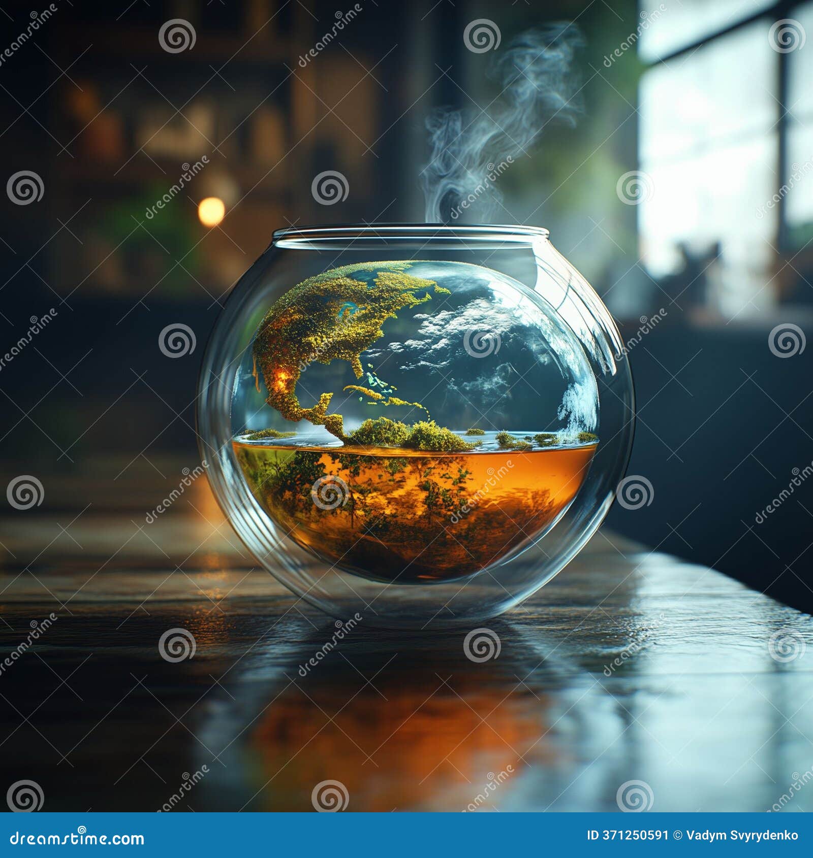 The Planet Dissolves Into A Cloud Of Coffee Beans. Effect Of ...