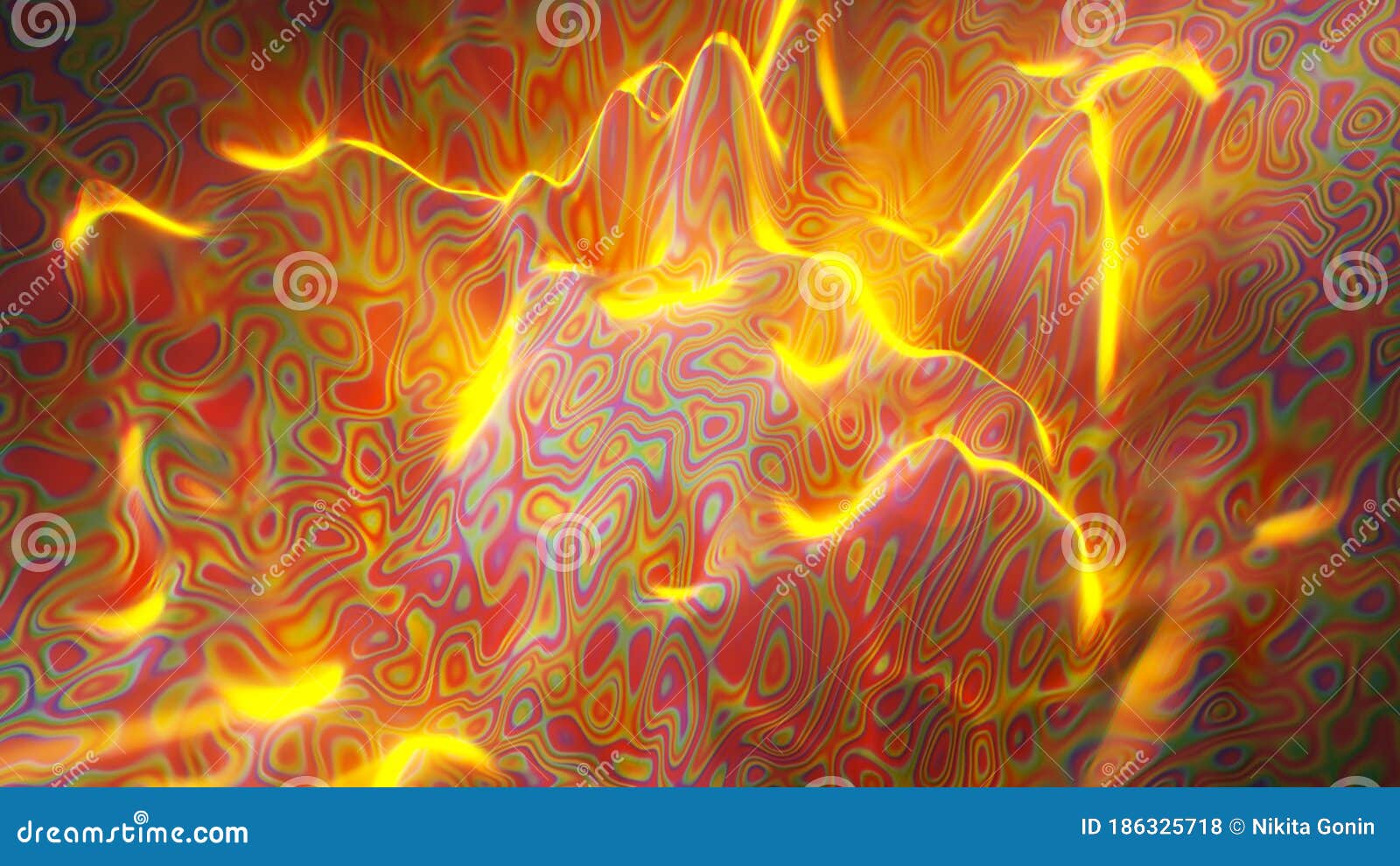 Surreal Curved Waved Pattern 3D Render Illustration Stock Illustration ...