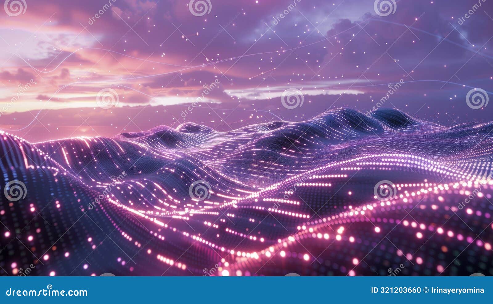 Surreal Cybersecurity Network: Glowing Digital Landscape Stock Photo ...