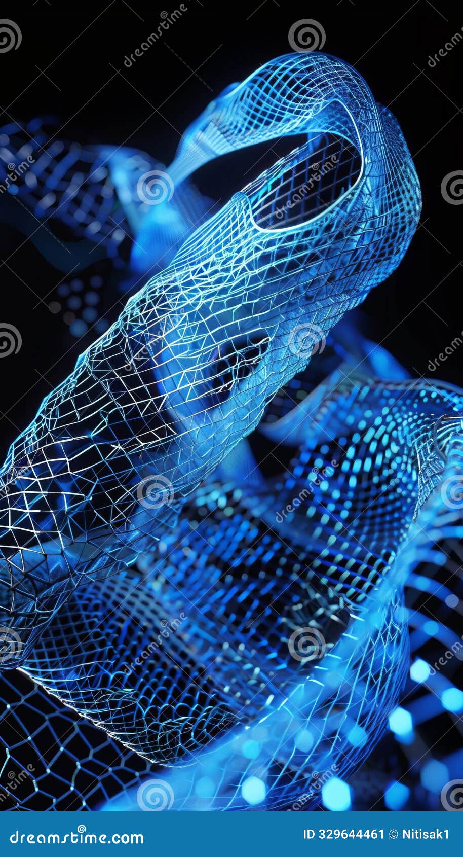 1 Surreal 3D Render Abstract Geometric Shape Mesh Pattern Object Stock ...