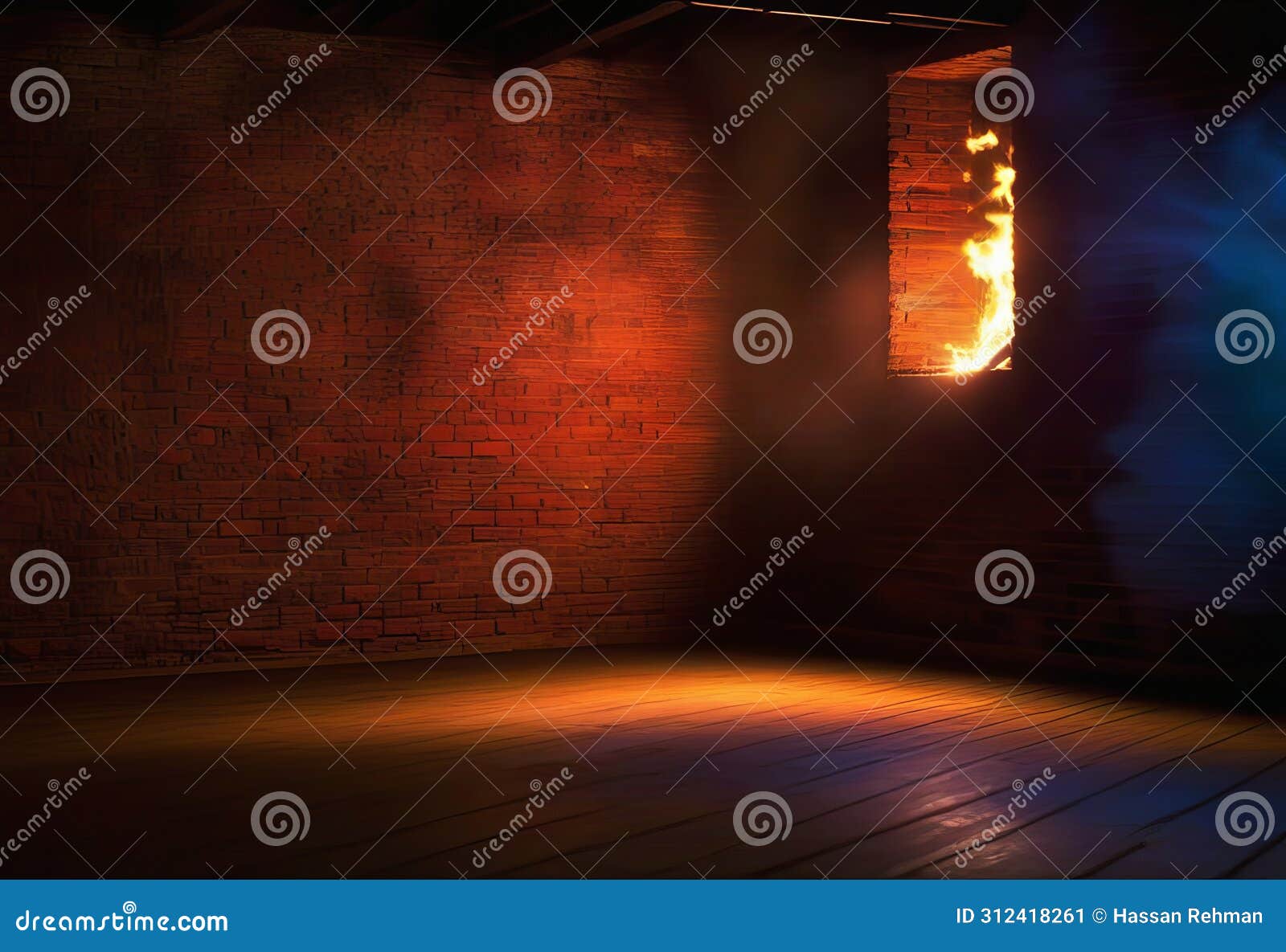 A Surreal Dance of Light and Shadow in the Dark Basement Stock ...