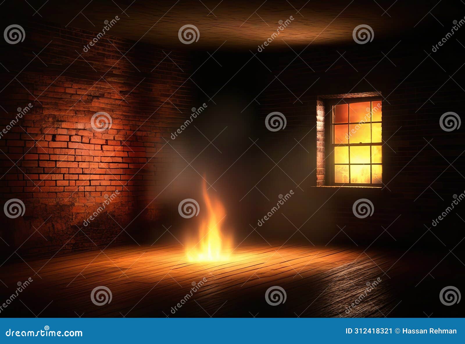 A Surreal Dance of Light and Shadow in the Dark Basement Stock ...