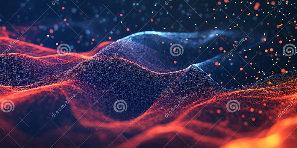 Surreal Data Points Visualization with Abstract Waves and Luminous ...