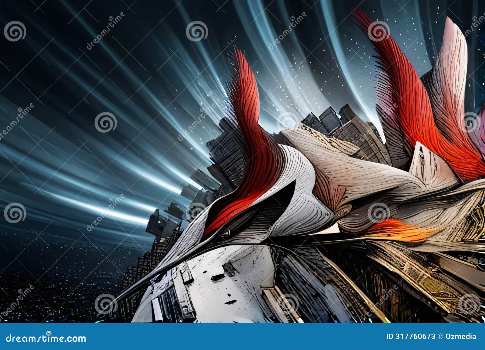 Surreal Depiction of an Apocalyptic Scene with Cubist Elements ...