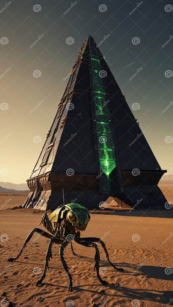Encounter with the Insectoid Alien Civilizatio Stock Image - Image of ...