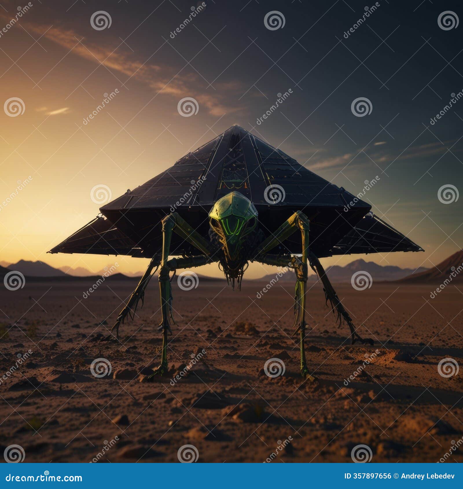 Encounter with the Insectoid Alien Civilizatio Stock Photo - Image of ...