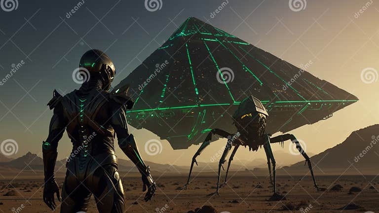 Encounter with the Insectoid Alien Civilizatio Stock Image - Image of ...