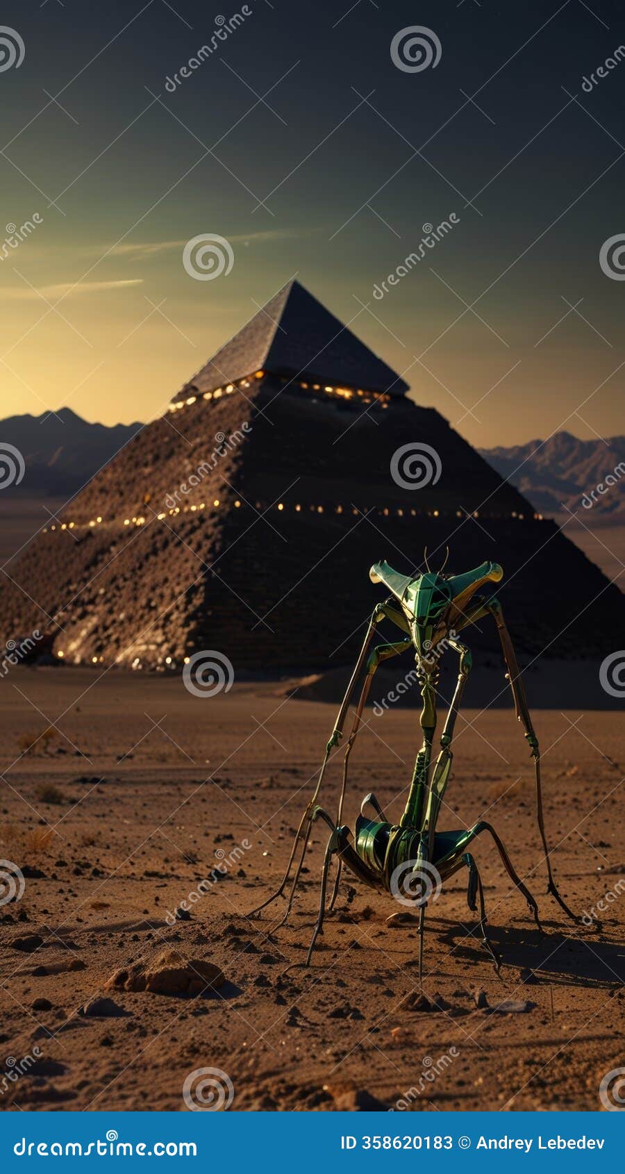 Encounter with the Insectoid Alien Civilizatio Stock Image - Image of ...