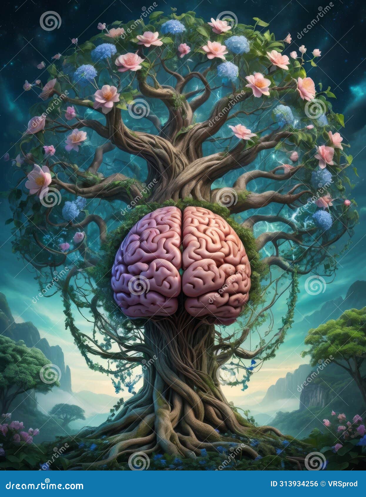 Conceptual Brain Tree Artwork Stock Photo - Image of psychology ...