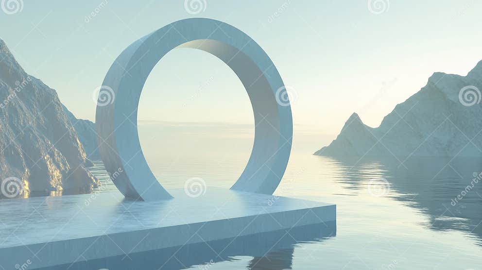 Surreal Digital Data Flow Visualization in a Serene Landscape with a ...