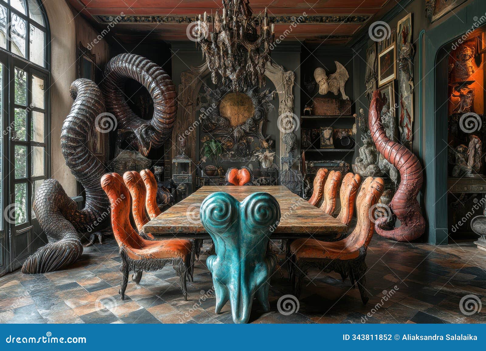 Surreal Dining Experience, a Bizarre Dining Room with an Endless Table ...