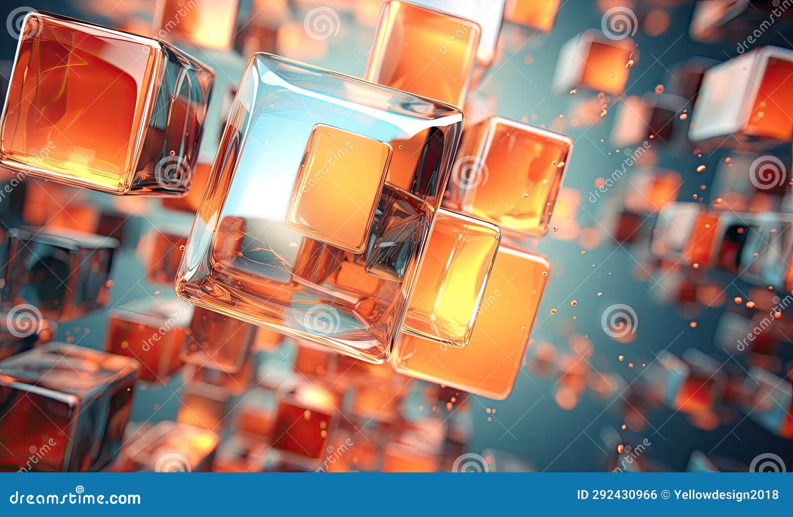 Surreal Display of Translucent Abstract Cubes. AI Generative Stock ...