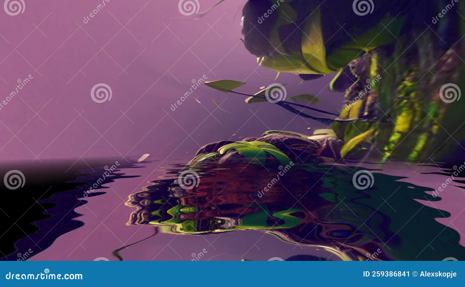 Surreal Distorted Alien Scene Reflected in Water Stock Video - Video of ...