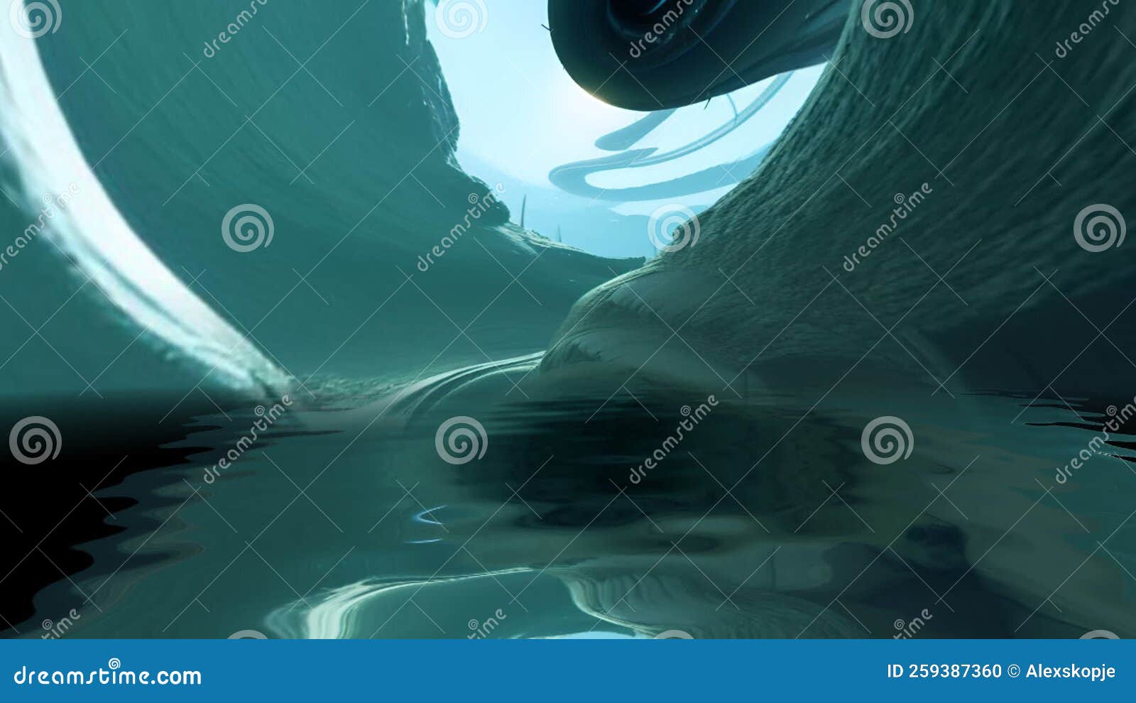 Surreal Distorted Alien Scene Reflected in Water Stock Footage - Video ...