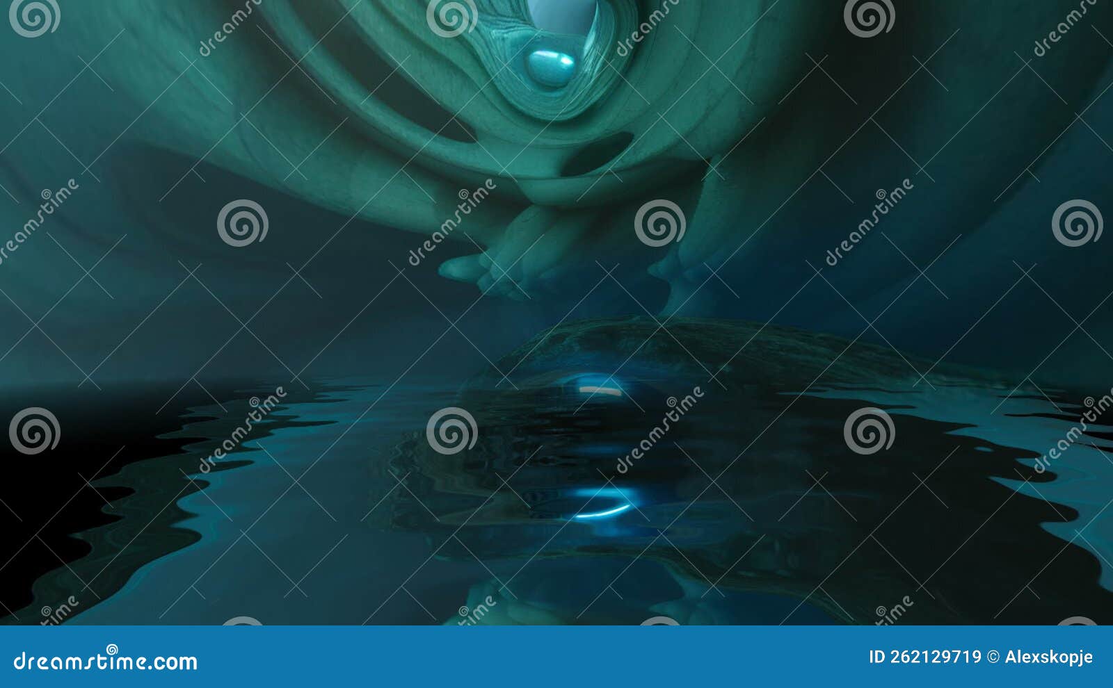 Surreal Distorted Alien Scene Reflected in Water Stock Video - Video of ...