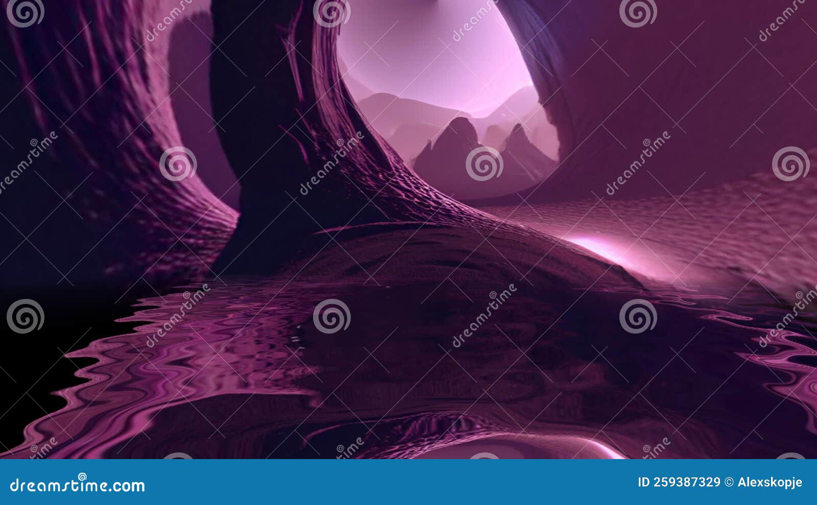 Surreal Distorted Alien Scene Reflected in Water Stock Video - Video of ...