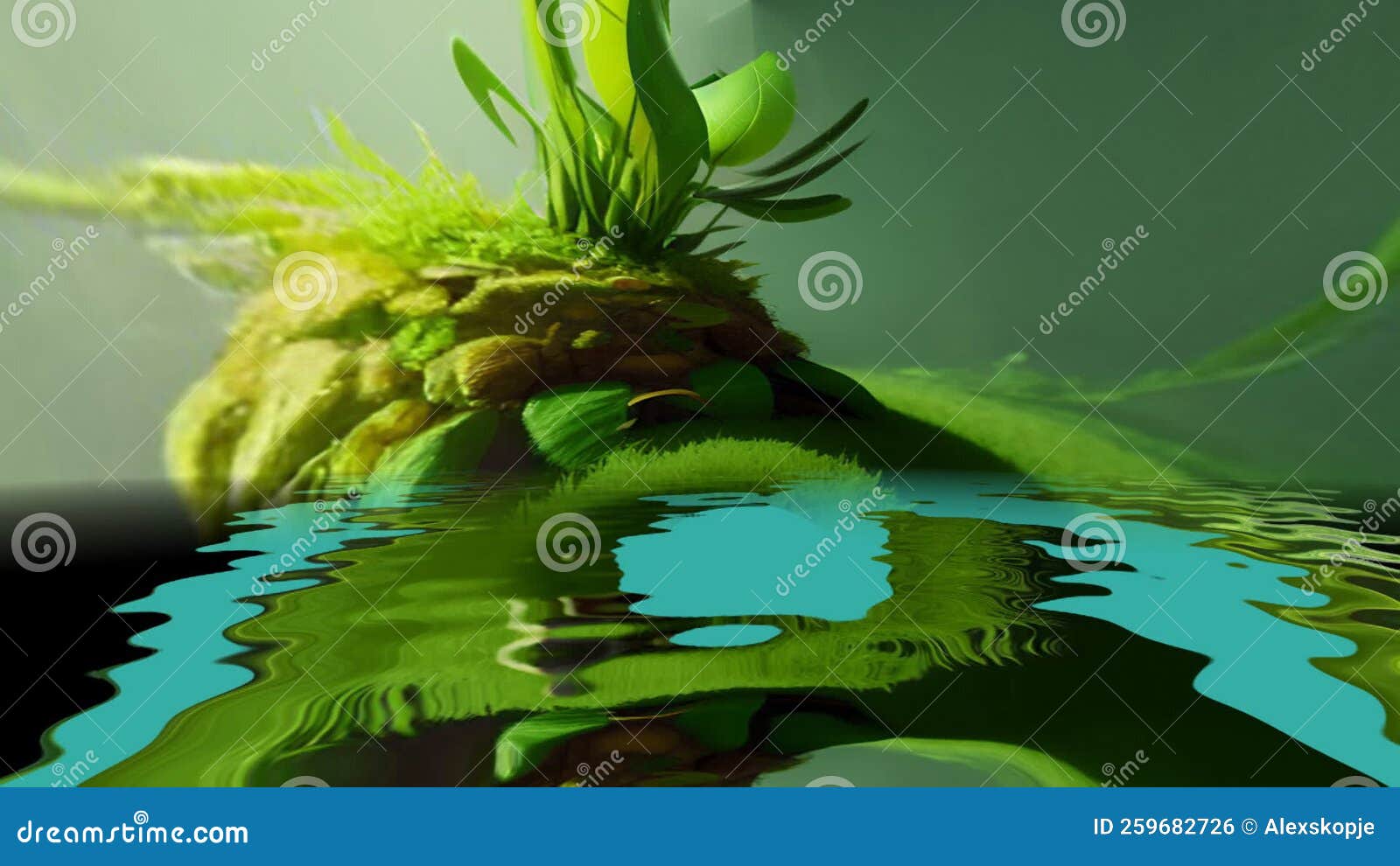 Surreal Distorted Alien Scene Reflected in Water Stock Footage - Video ...