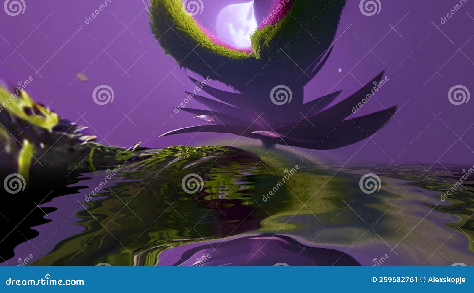 Surreal Distorted Alien Scene Reflected in Water Stock Video - Video of ...