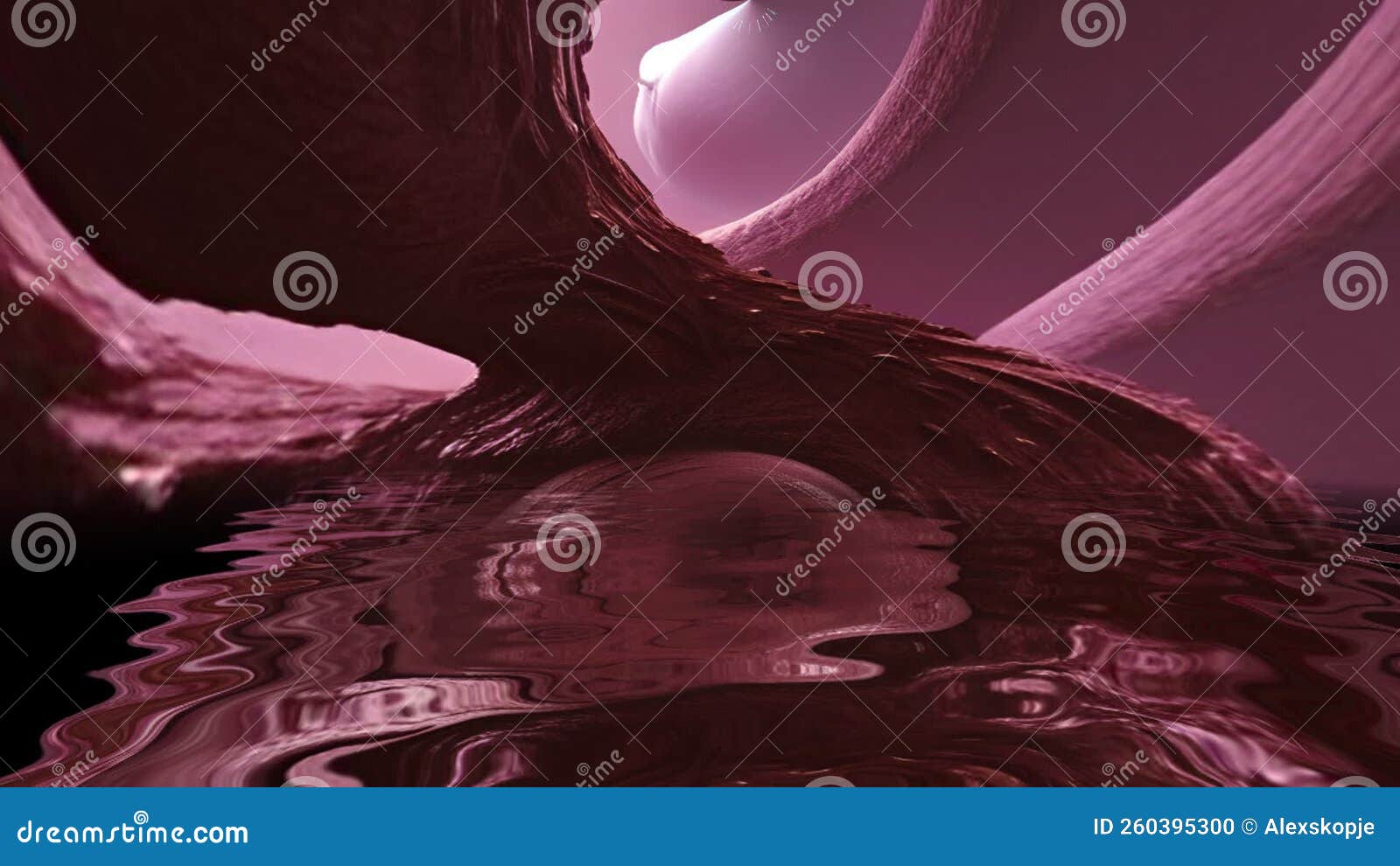 Surreal Distorted Alien Scene Reflected in Water Stock Footage - Video ...