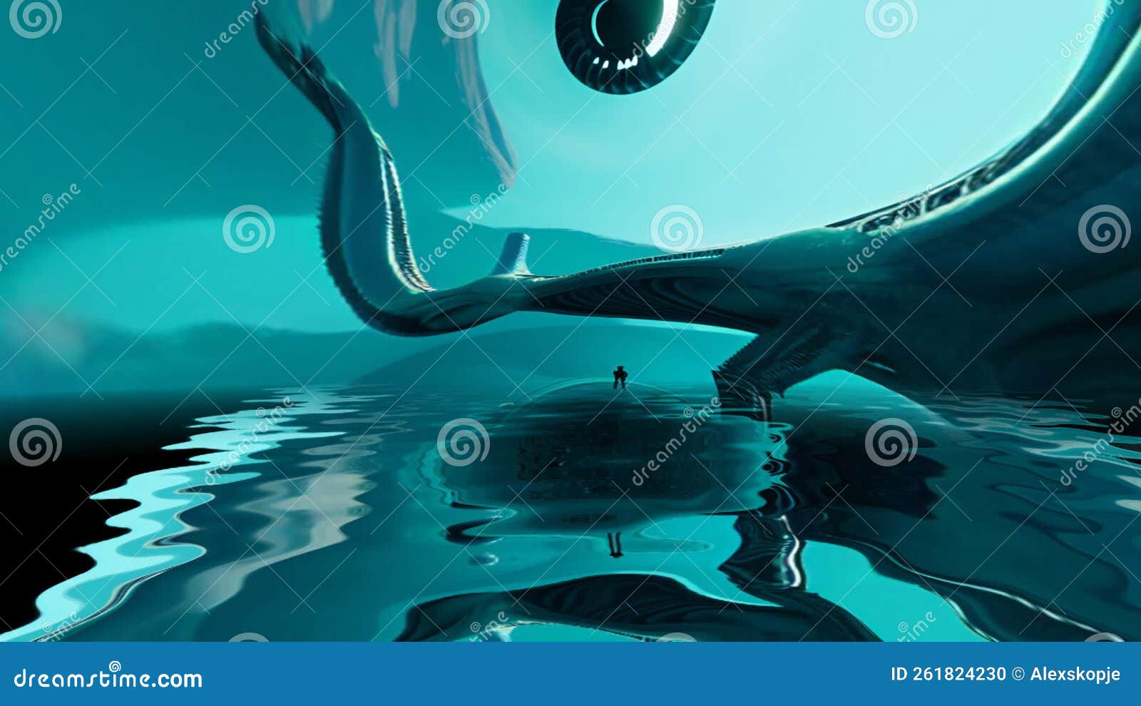 Surreal Distorted Alien Scene Reflected in Water Stock Footage - Video ...