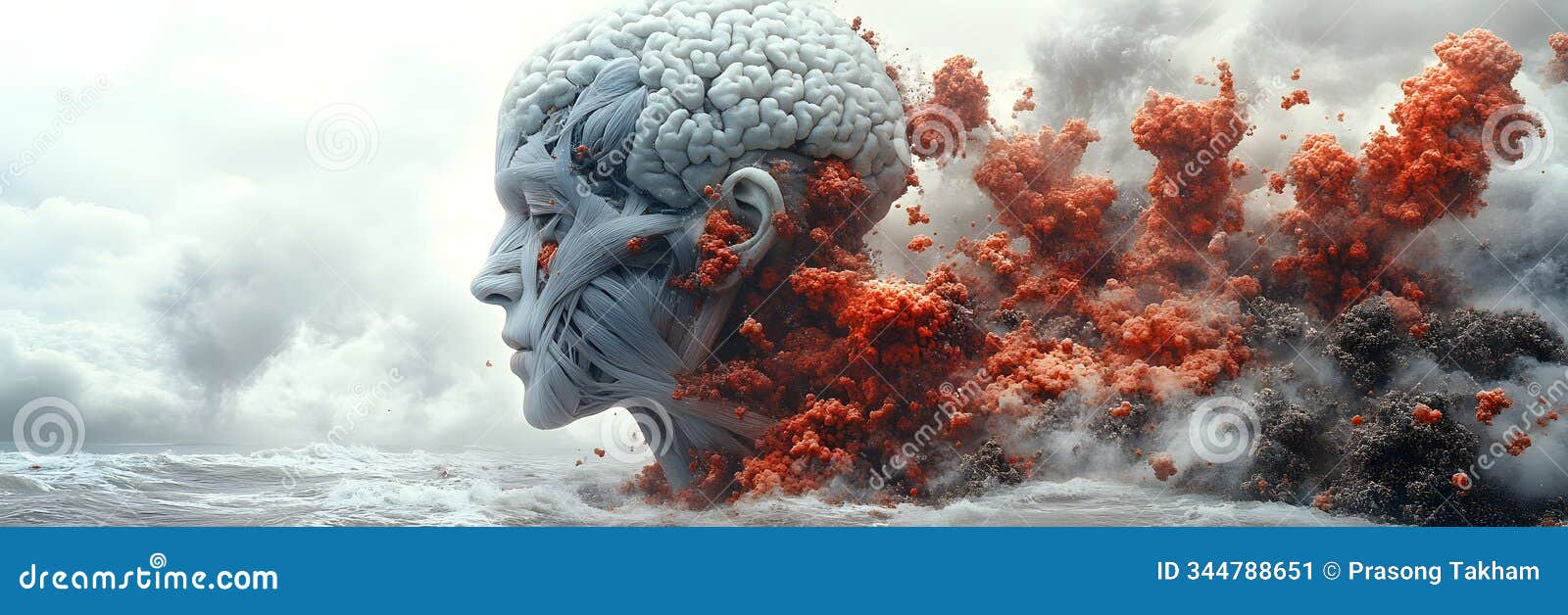 Surreal and Dramatic Digital Depicting an Explosion of Fierce Energy ...