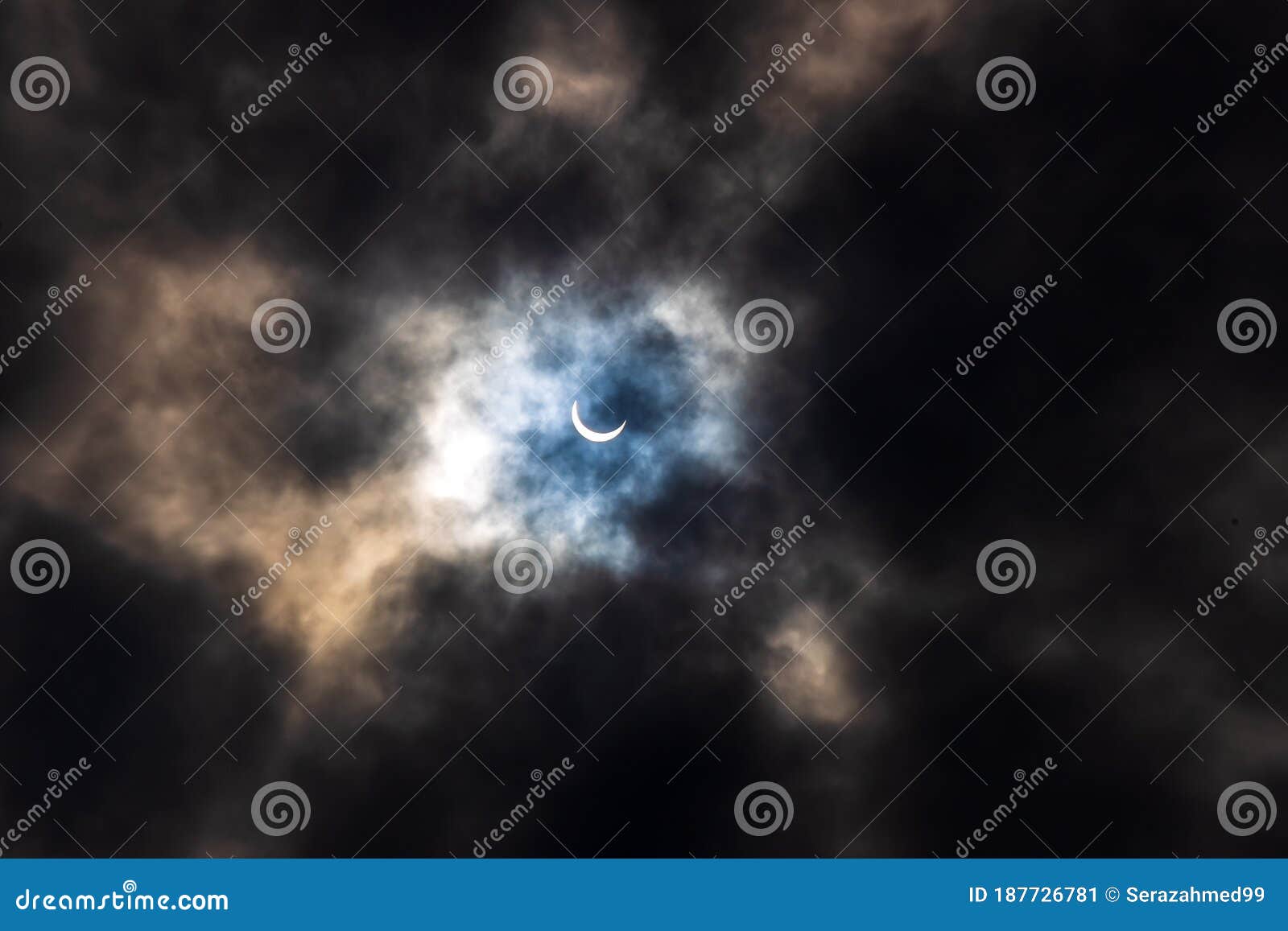 Surreal Dramatic Solar Eclipse Covered by Clouds. Natural Phenomenon ...