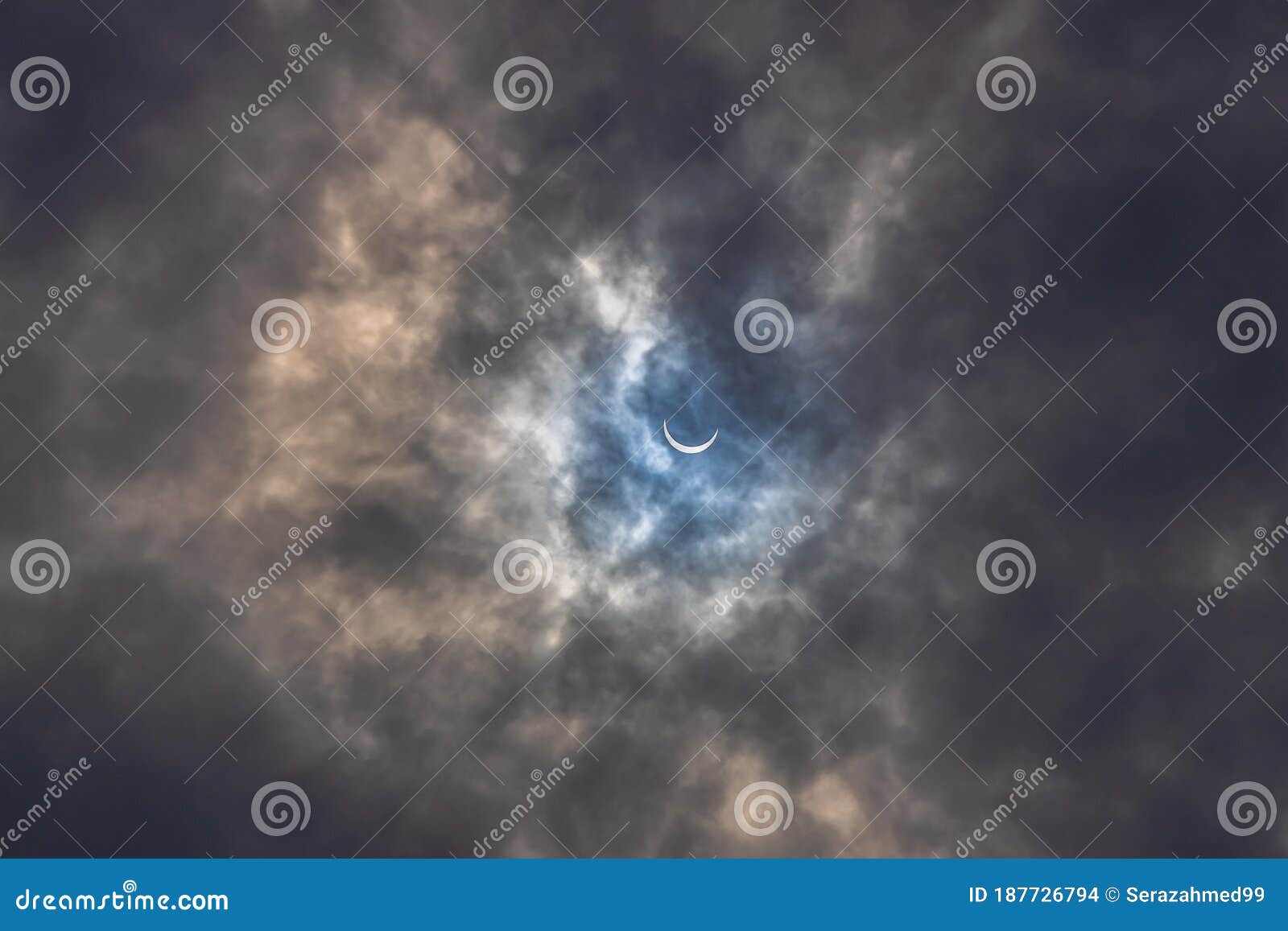 Surreal Dramatic Solar Eclipse Covered by Clouds. Natural Phenomenon ...