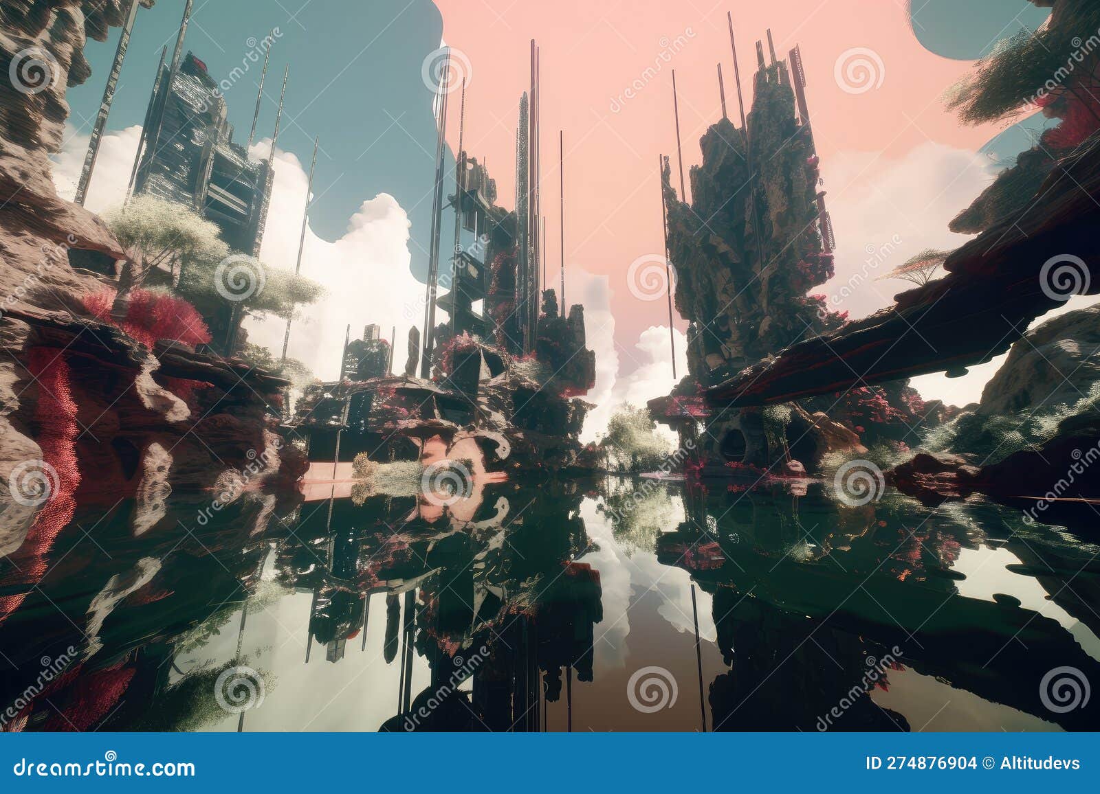 Surreal and Dreamlike Environment, with Glitchy Effects and Distortions ...
