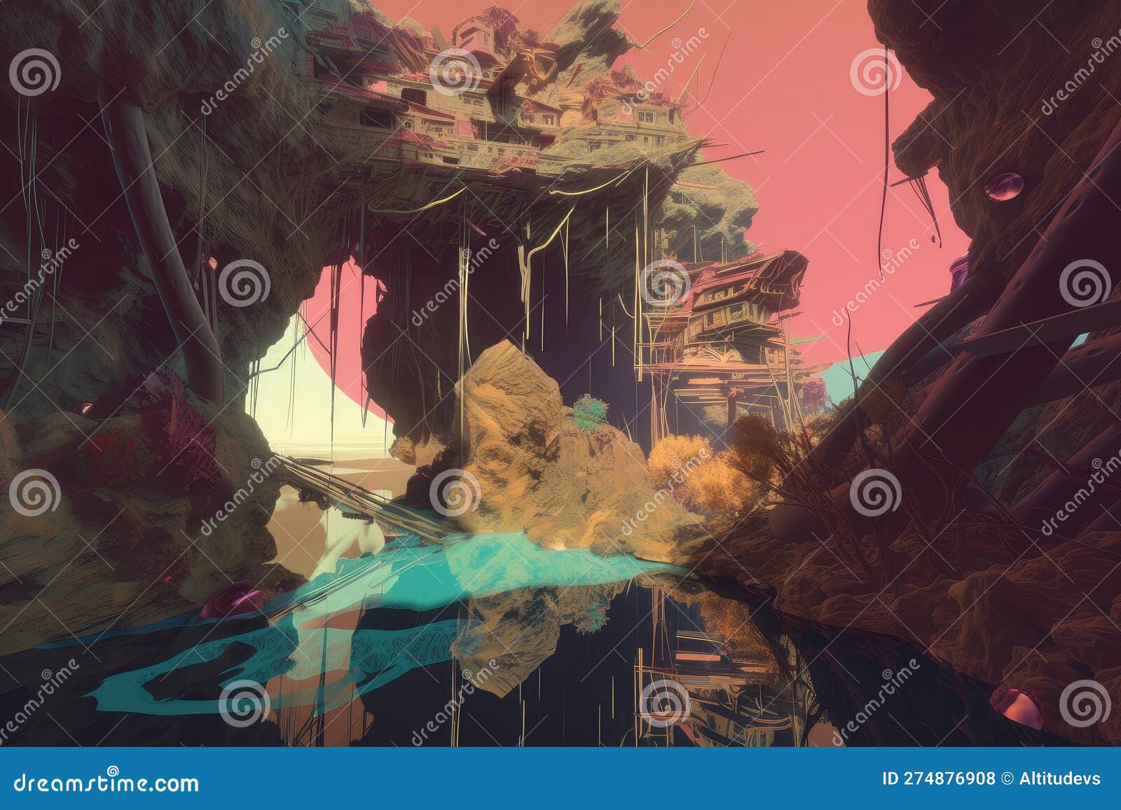 Surreal and Dreamlike Environment, with Glitchy Effects and Distortions ...