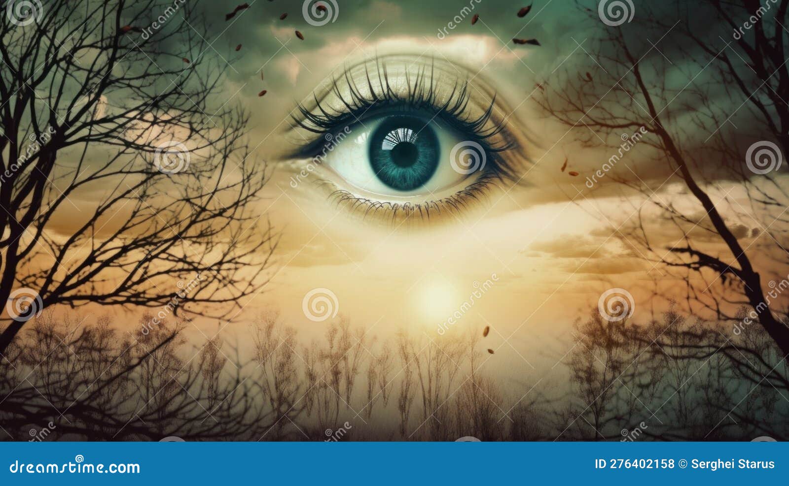 A Surreal Dreamlike Image of Eyes in the Middle of a Field. AI ...