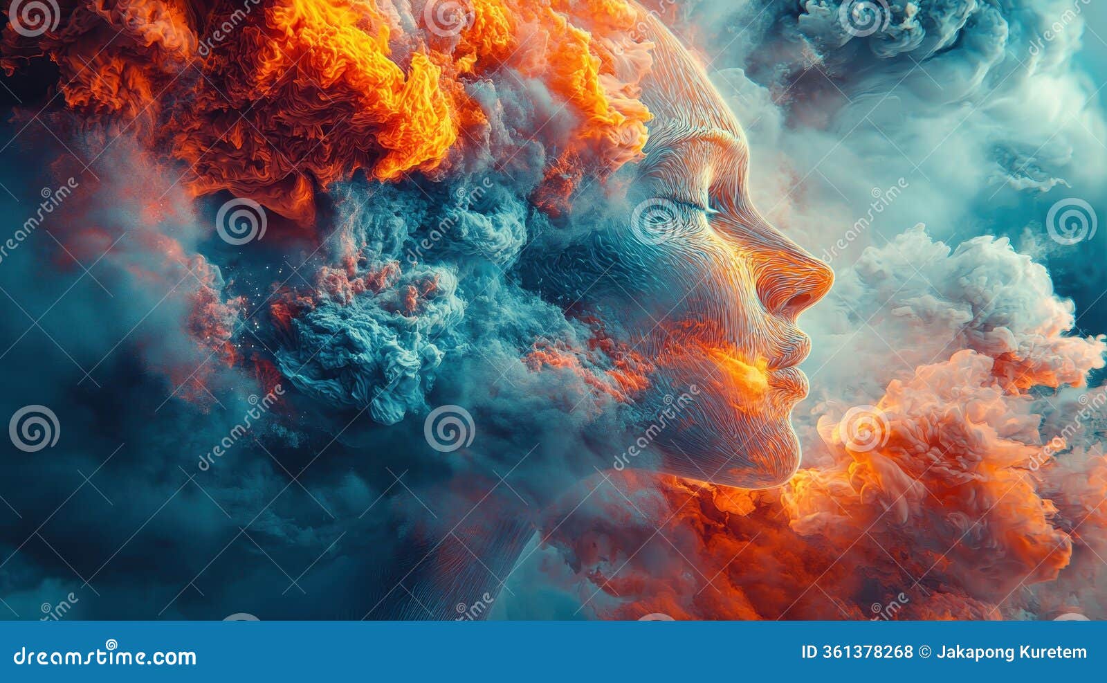 Surreal Dreamscape Ethereal Vision of Emotions and Clouds in Digital ...
