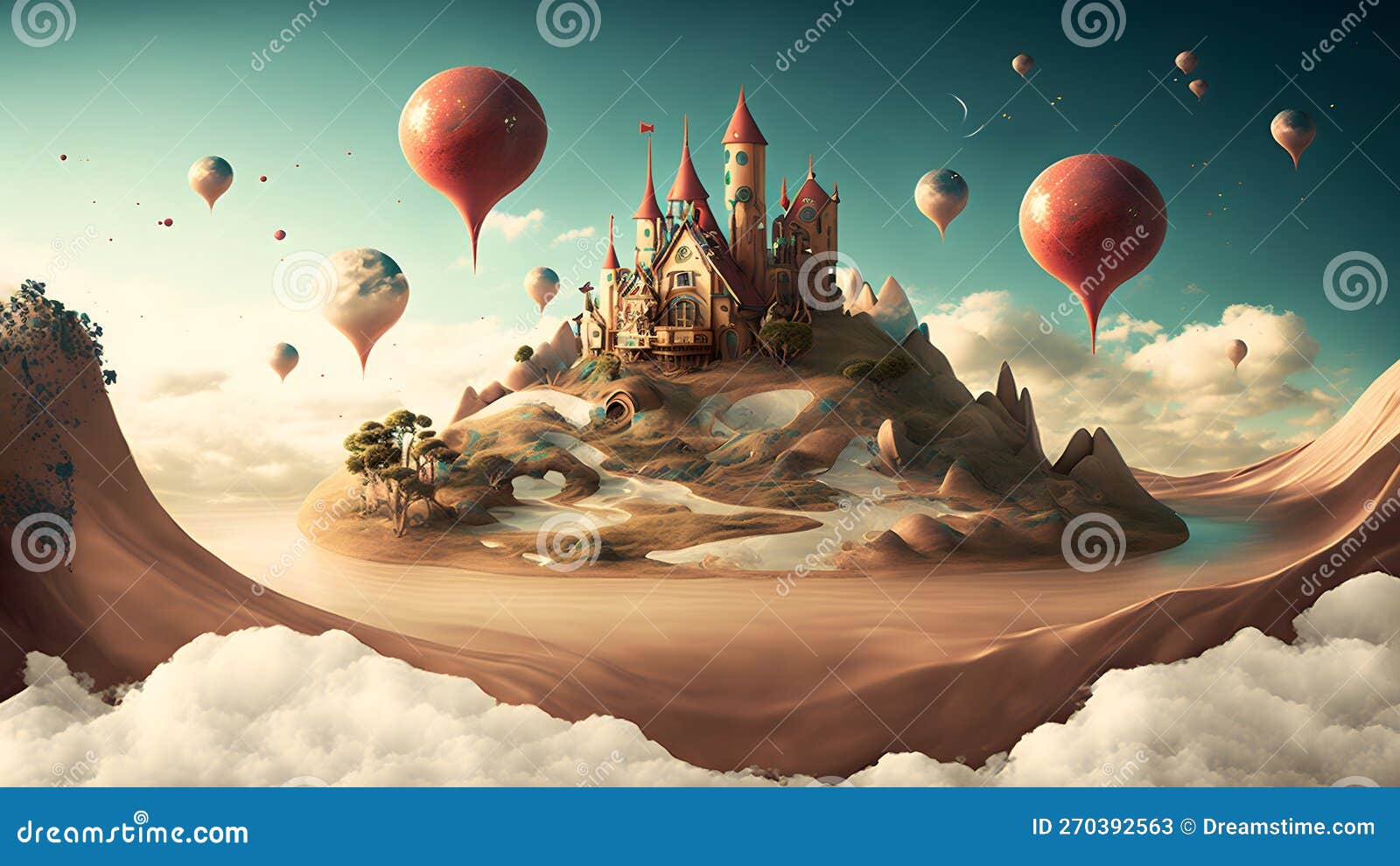 Surreal Dreamscape, Neural Network Generated Art Stock Illustration ...