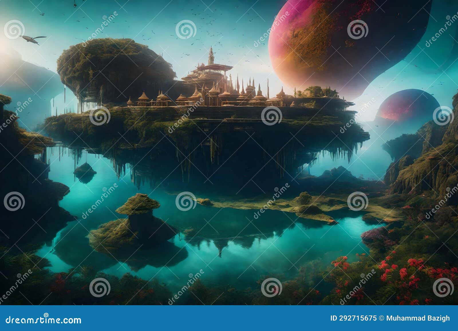 A Surreal Environment Filled with Strange Creatures and Floating ...