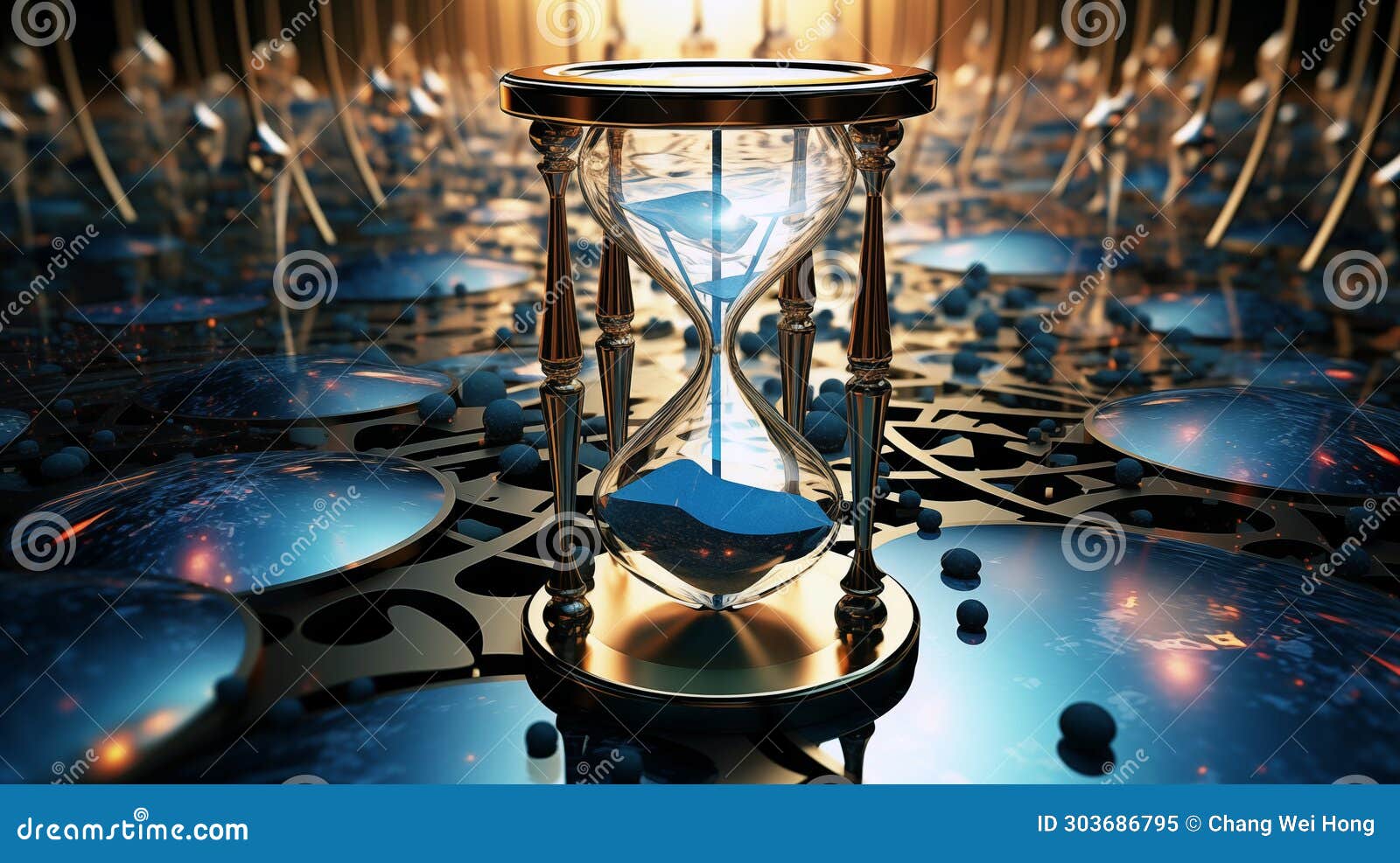 Time with Clock Faces, Hourglasses, and Surreal Elements Symbolizing ...