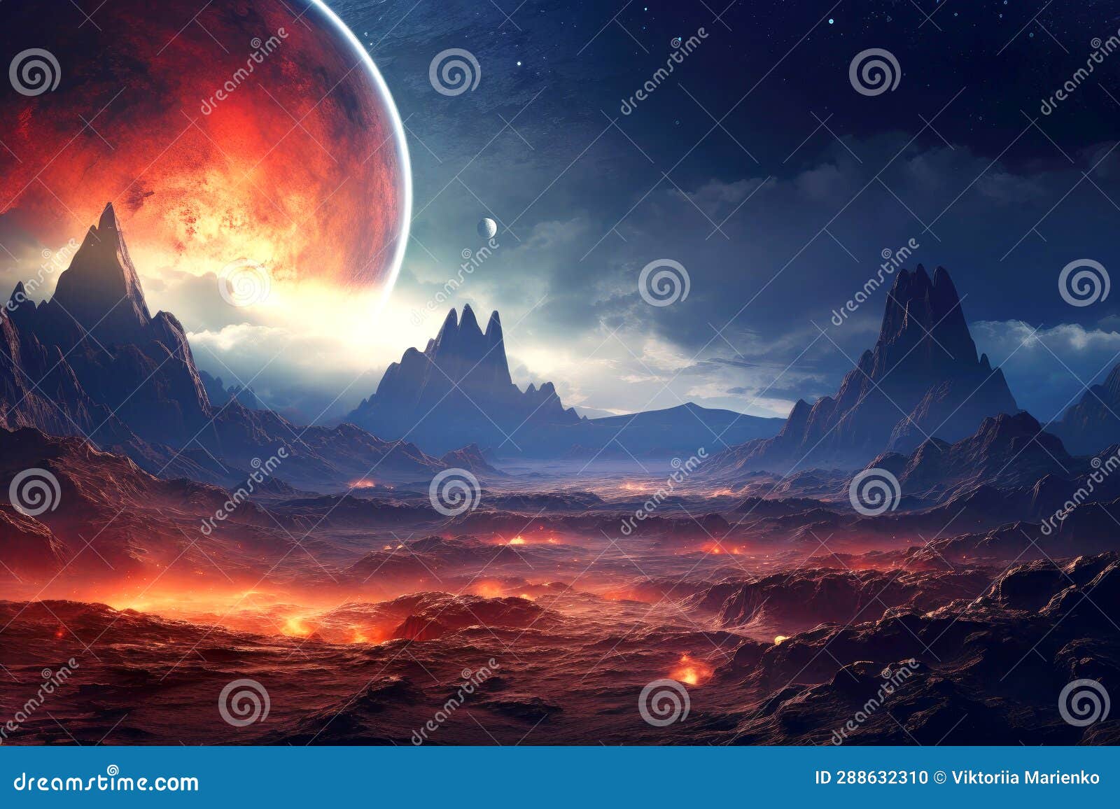 Surreal Exploration: Unbelievable Landscape on Alien World Stock ...